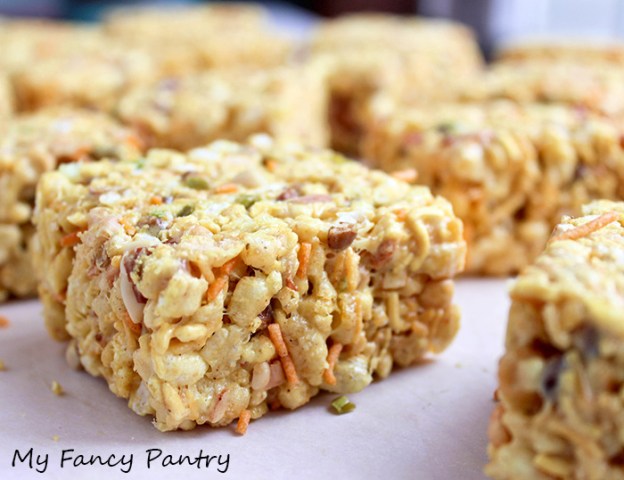 Indian Snack Bars (Indian-Inspired Rice Krispie Treats) | My Fancy Pantry